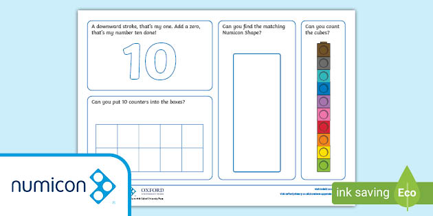All About Number 10 Activity Mat with Numicon Shapes